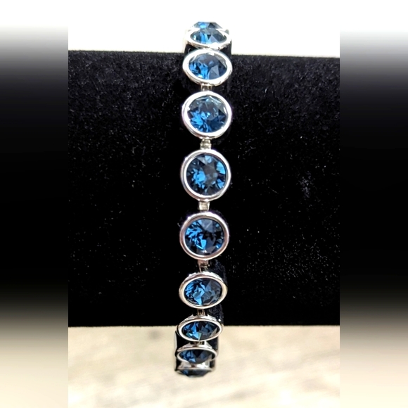 Swarovski | Jewelry | Swarovski Touchstone Crystal Royal Blue Ice Bracelet | Poshmark